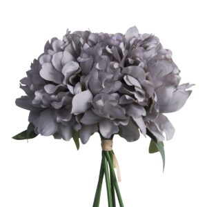 artificial fake peony silk flower bridal hydrangea home wedding garden decor, (grey)