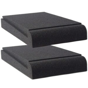 studio monitor isolation pads - suitable for 4"- 5" inch speakers - speaker isolation pads fits most desktops - high-density acoustic isolation foam - angled speaker foam stand - 2 speaker pads