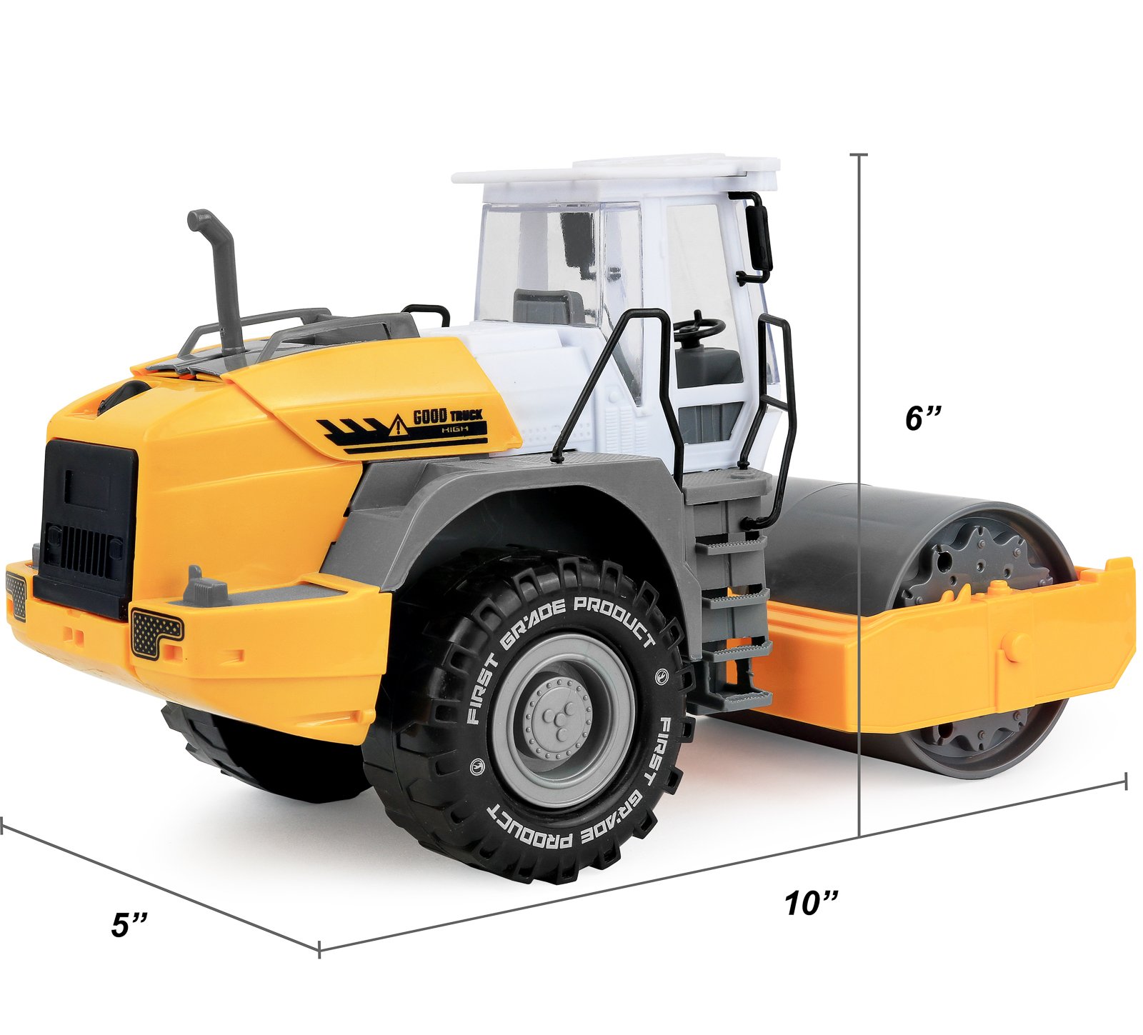 Click N’ Play Friction Powered Jumbo Steamroller Truck Construction Sandbox Car Toy Vehicle | Toys For Kids, Toddler, Boy, and Girl 3-5 Year Old | Trucks Work On Sand and Playground | Great Gift