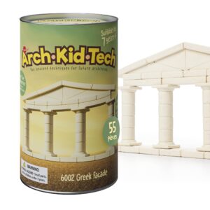 taksa toys ancient greek facade stem toys unique educational stackable building blocks, for kids ages 7 8 9 10+ years old, indoor architectural kit learning games, montessori toys for children, 55 pcs