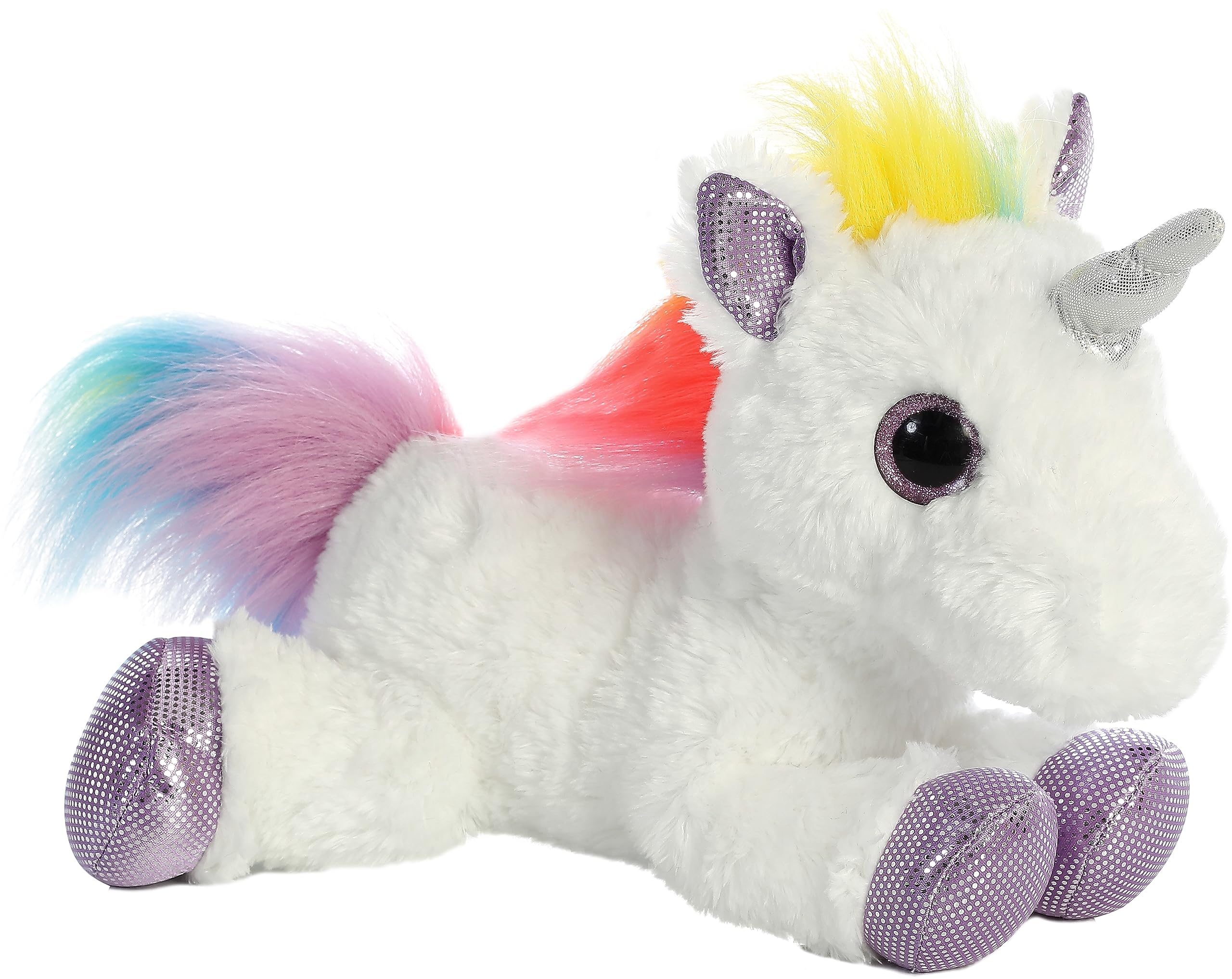 Aurora® Enchanting Sparkle Tales™ Rainbow Unicorn™ Stuffed Animal - Magical Adventures - Endless Play - White 12 Inches