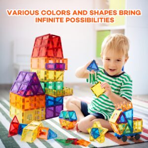 Children Hub 46pcs Magnetic Tiles Set - Educational 3D Magnet Building Blocks - Building Construction Toys for Kids - Upgraded Version with Strong Magnets - Creativity, Imagination, Inspiration