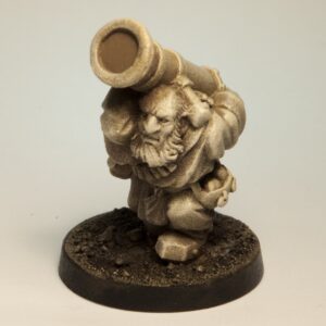 Stonehaven Miniatures Dwarf Cannoneer No Mustache Figure (for 28mm Scale Table Top War Games) - Made in US