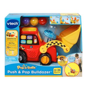 VTech Pop-a-Balls Push and Pop Bulldozer, Red