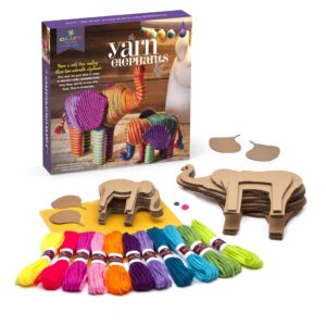 Craft-tastic — Yarn Elephants Kit — Craft Kit Makes 2 Yarn-Wrapped Elephants — for Ages 8+