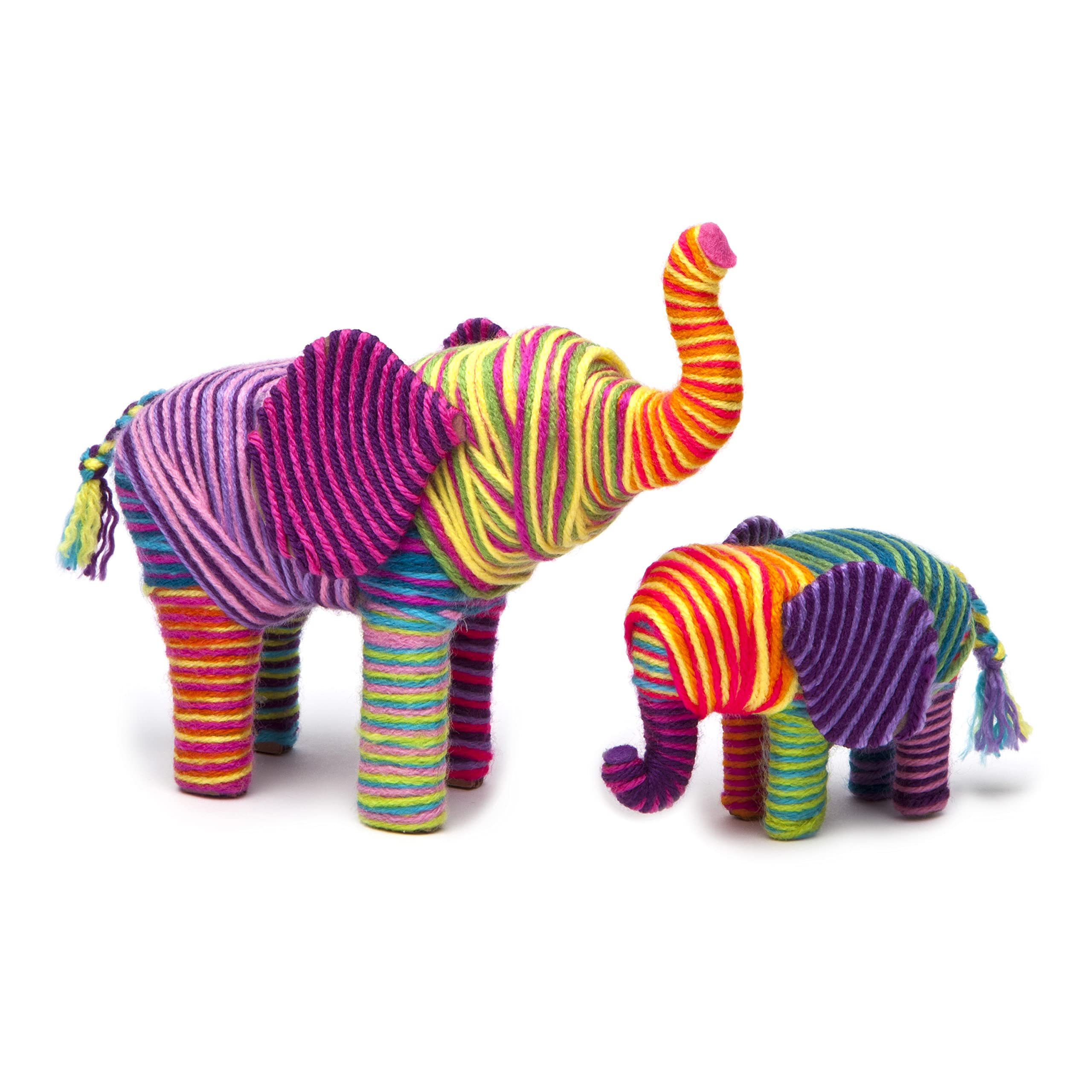 Craft-tastic — Yarn Elephants Kit — Craft Kit Makes 2 Yarn-Wrapped Elephants — for Ages 8+