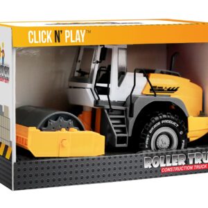 Click N’ Play Friction Powered Jumbo Steamroller Truck Construction Sandbox Car Toy Vehicle | Toys For Kids, Toddler, Boy, and Girl 3-5 Year Old | Trucks Work On Sand and Playground | Great Gift