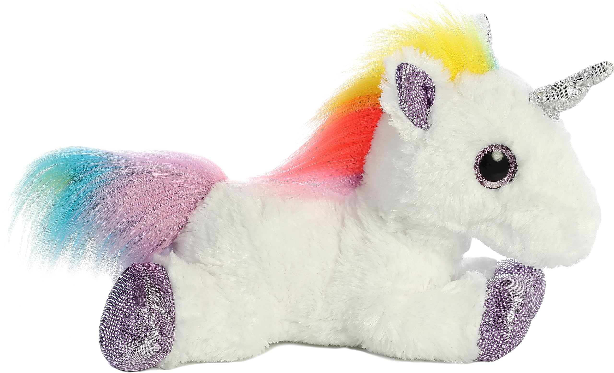 Aurora® Enchanting Sparkle Tales™ Rainbow Unicorn™ Stuffed Animal - Magical Adventures - Endless Play - White 12 Inches