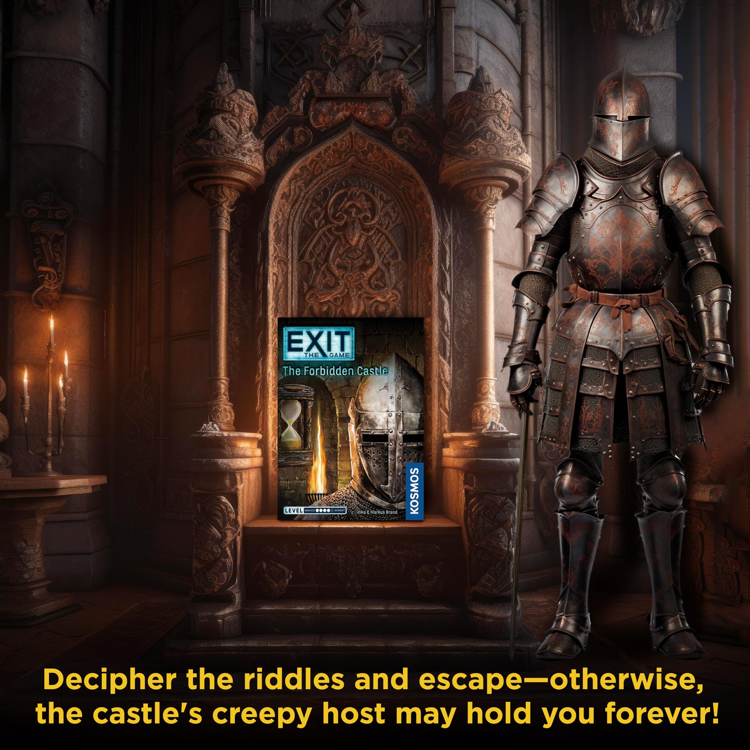 Exit: The Forbidden Castle | Exit: The Game - A Kosmos Game | Family-Friendly, Card-Based at-Home Escape Room Experience for 1 to 4 Players, Ages 12+