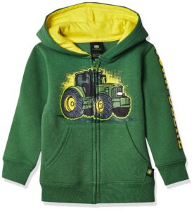 john deere baby boys fleece zip hoody hooded sweatshirt, green, 3-4t us