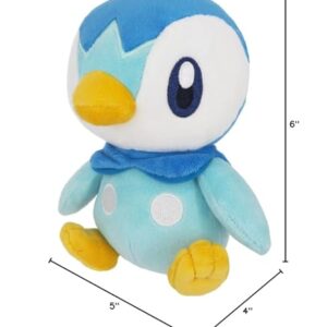 Sanei Pokemon All Star Collection - PP89 - Piplup Plush 6", Blue