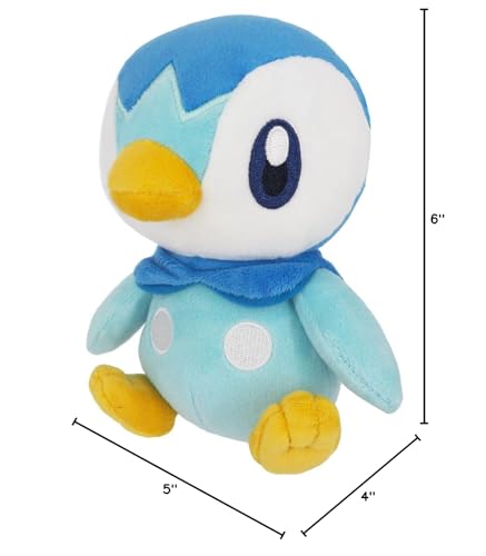 Sanei Pokemon All Star Collection - PP89 - Piplup Plush 6", Blue