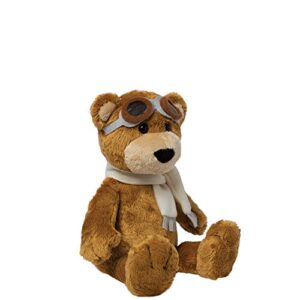 Manhattan Toy Aviator Teddy Bear 12" Stuffed Animal Plush with Soft Goggles and Scarf