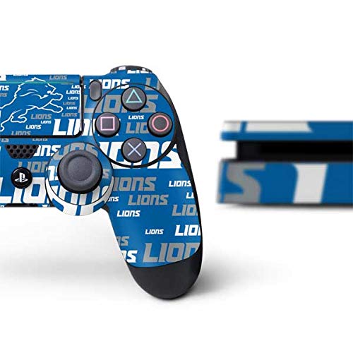 Skinit Decal Gaming Skin Compatible with PS4 Slim Bundle - Officially Licensed NFL Detroit Lions - Blast Alternate Design