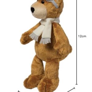 Manhattan Toy Aviator Teddy Bear 12" Stuffed Animal Plush with Soft Goggles and Scarf