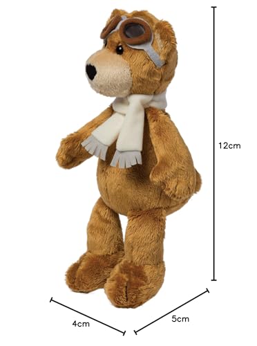 Manhattan Toy Aviator Teddy Bear 12" Stuffed Animal Plush with Soft Goggles and Scarf