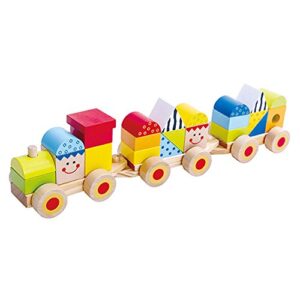 Fat Brain Toys Learning Locomotive - Wooden Stacking Block Train for Preschoolers