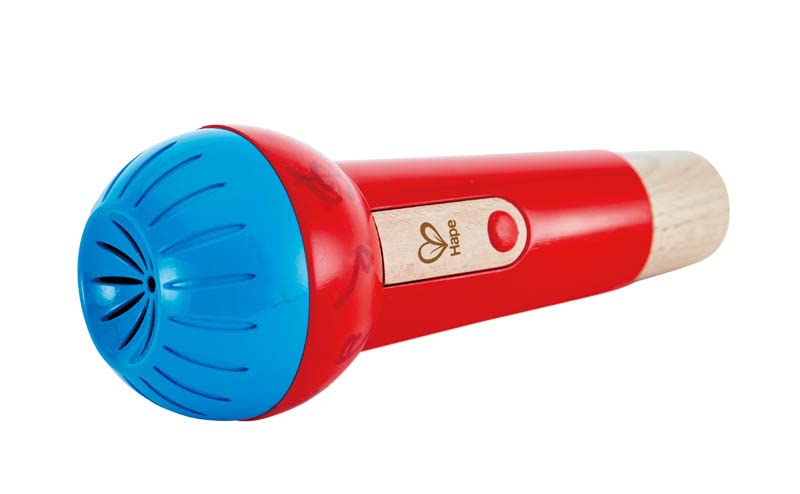 Hape Mighty Echo Microphone | Battery-Free Voice Amplifying Microphone Toy for Kids 1 Year & Up, Red, Model Number: E0337