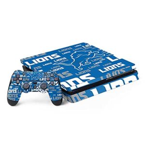 skinit decal gaming skin compatible with ps4 slim bundle - officially licensed nfl detroit lions - blast alternate design