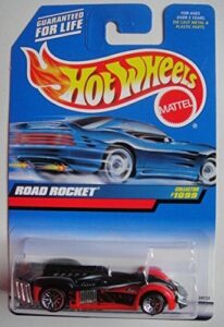 hot wheels black/red road rocket #1099 silver wire wheels