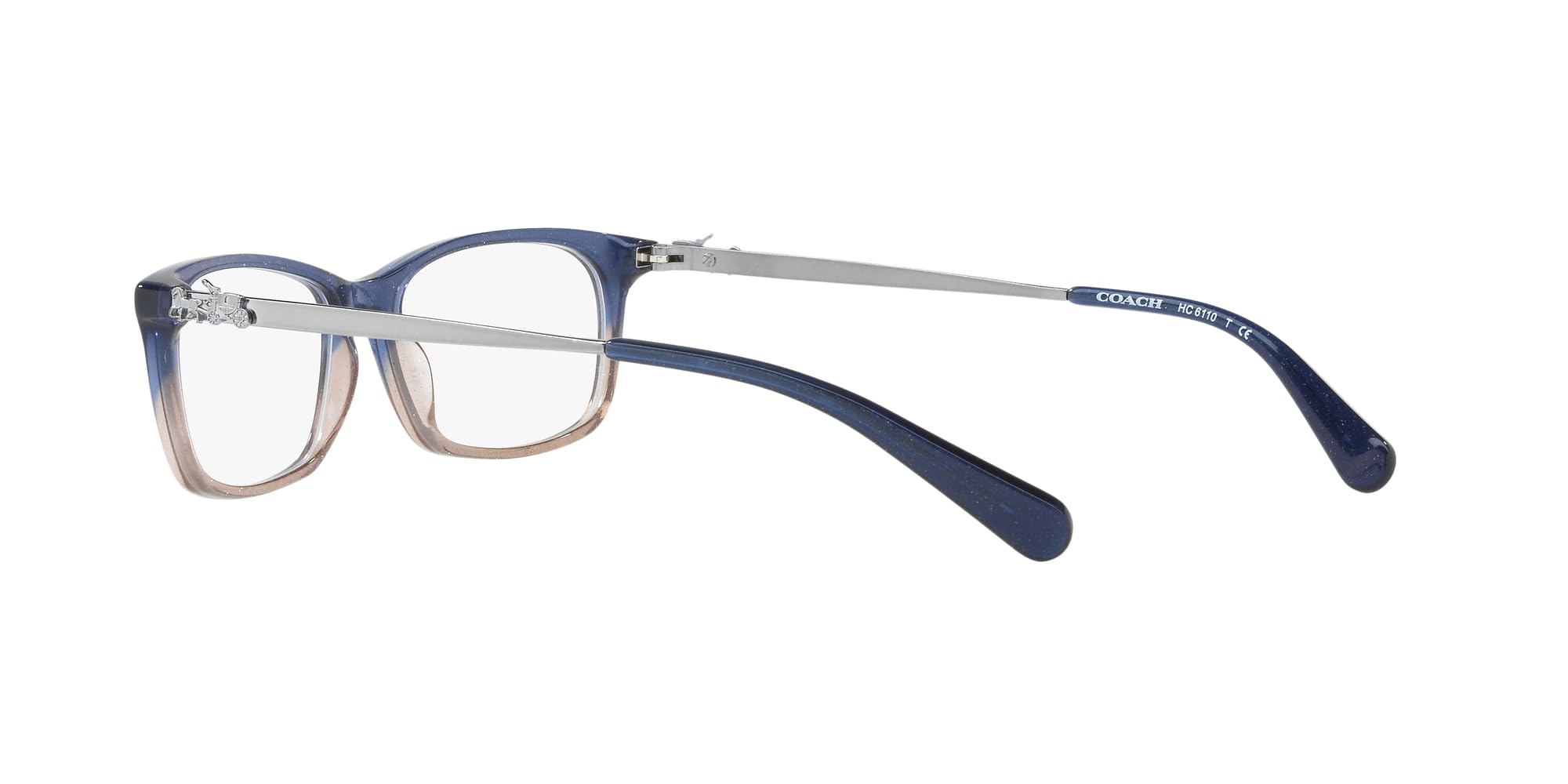 Coach HC6110 Prescription Eyewear Frames, Blue Beige Glitter Gradient/Demo Lens, 50 mm