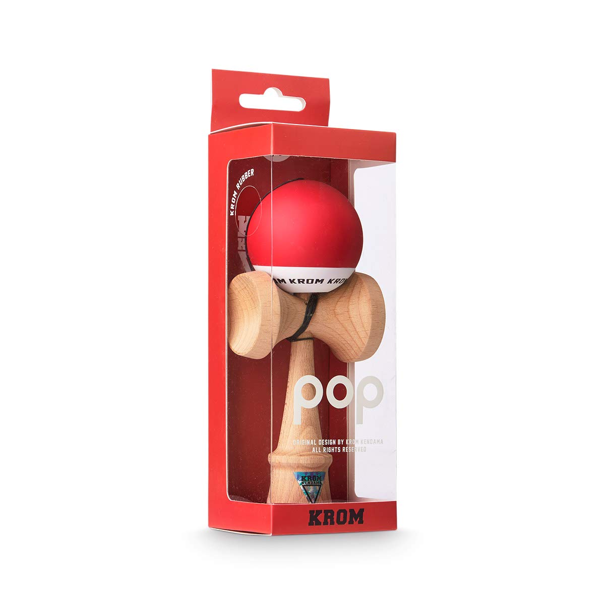 KROM Kendama POP Red – Flawless Balance – Strong and Durable – Enhanced Cognitive Skills – Improved Balance, Reflexes, and Creativity – Kendama Model Pro Made for Beginners and Experts