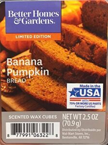 better homes and gardens banana pumpkin bread scented wax cubes, net wt 2.5 oz