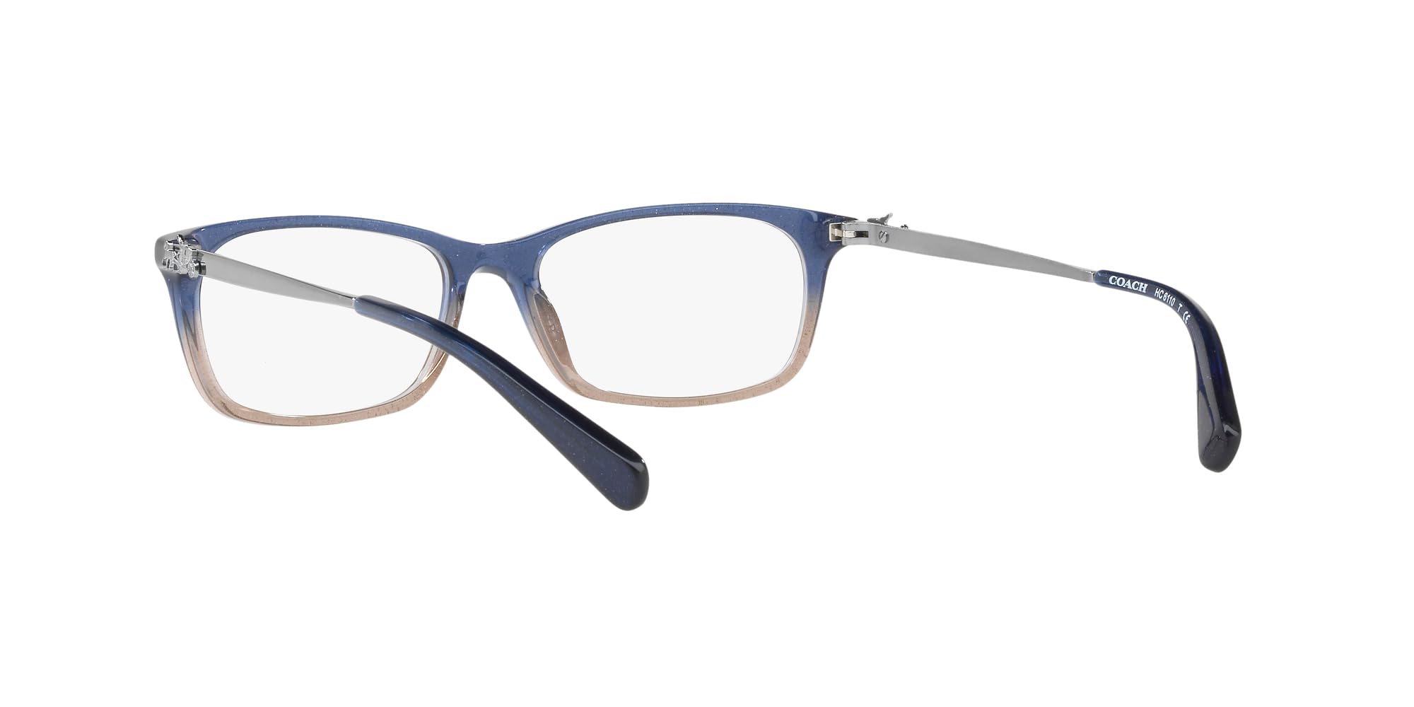 Coach HC6110 Prescription Eyewear Frames, Blue Beige Glitter Gradient/Demo Lens, 50 mm