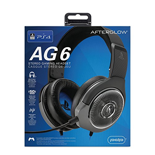 PDP PS4 Afterglow AG 6 Wired Gaming Headset, 051-077-NA-BK