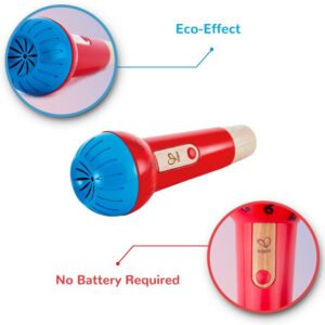 Hape Mighty Echo Microphone | Battery-Free Voice Amplifying Microphone Toy for Kids 1 Year & Up, Red, Model Number: E0337