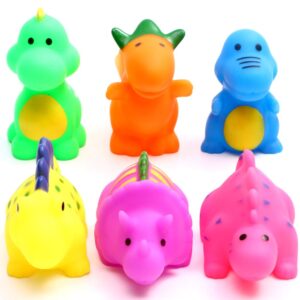 Bathtub Toys Dinosaur Baby Bath Toys Christmas Kids Fun Squirt Toys Floating Bathroom Toys Assorted Colors (6)