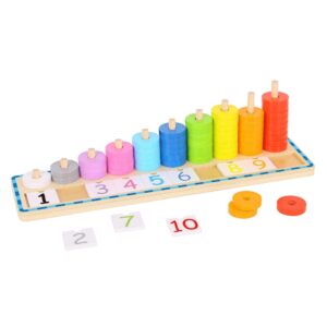 fat brain toys count and sort stacking tower - wooden number-learning set, ages 2+