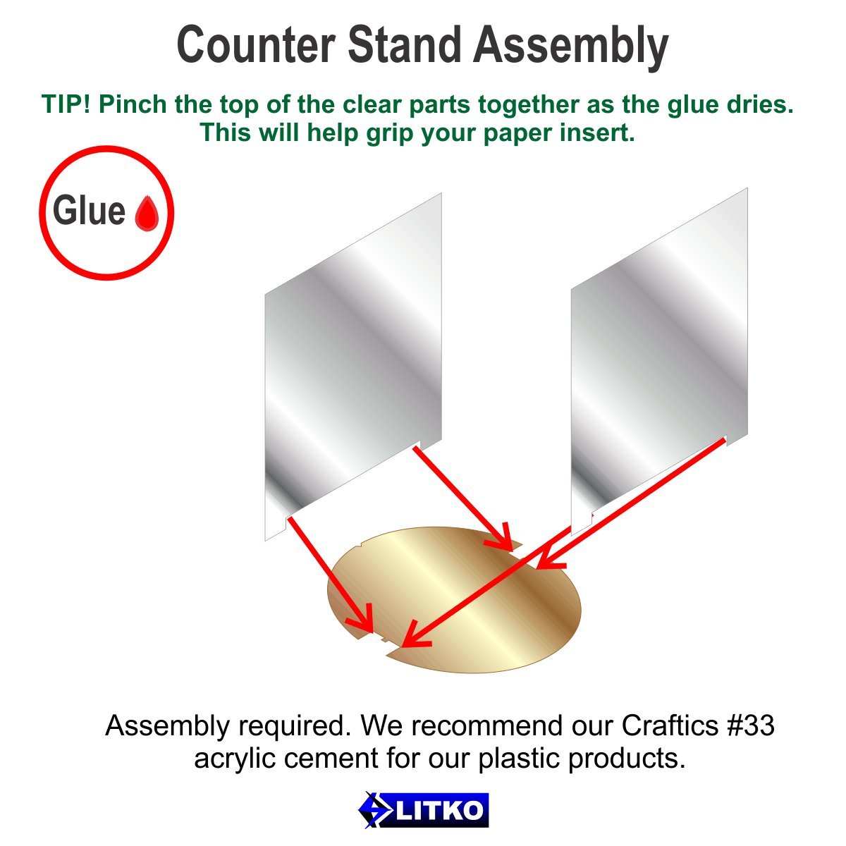 LITKO Paper Figure Holder | Game Card Holder | Paper Miniature Counter Bases (Circular Base, 2x2-Inch Slot)