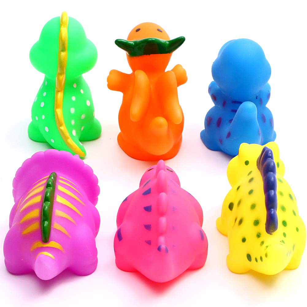 Bathtub Toys Dinosaur Baby Bath Toys Christmas Kids Fun Squirt Toys Floating Bathroom Toys Assorted Colors (6)