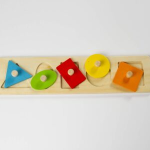 Fat Brain Toys Let's Learn Shapes! Wooden Puzzle - Classic Shape-Sorting for Preschoolers