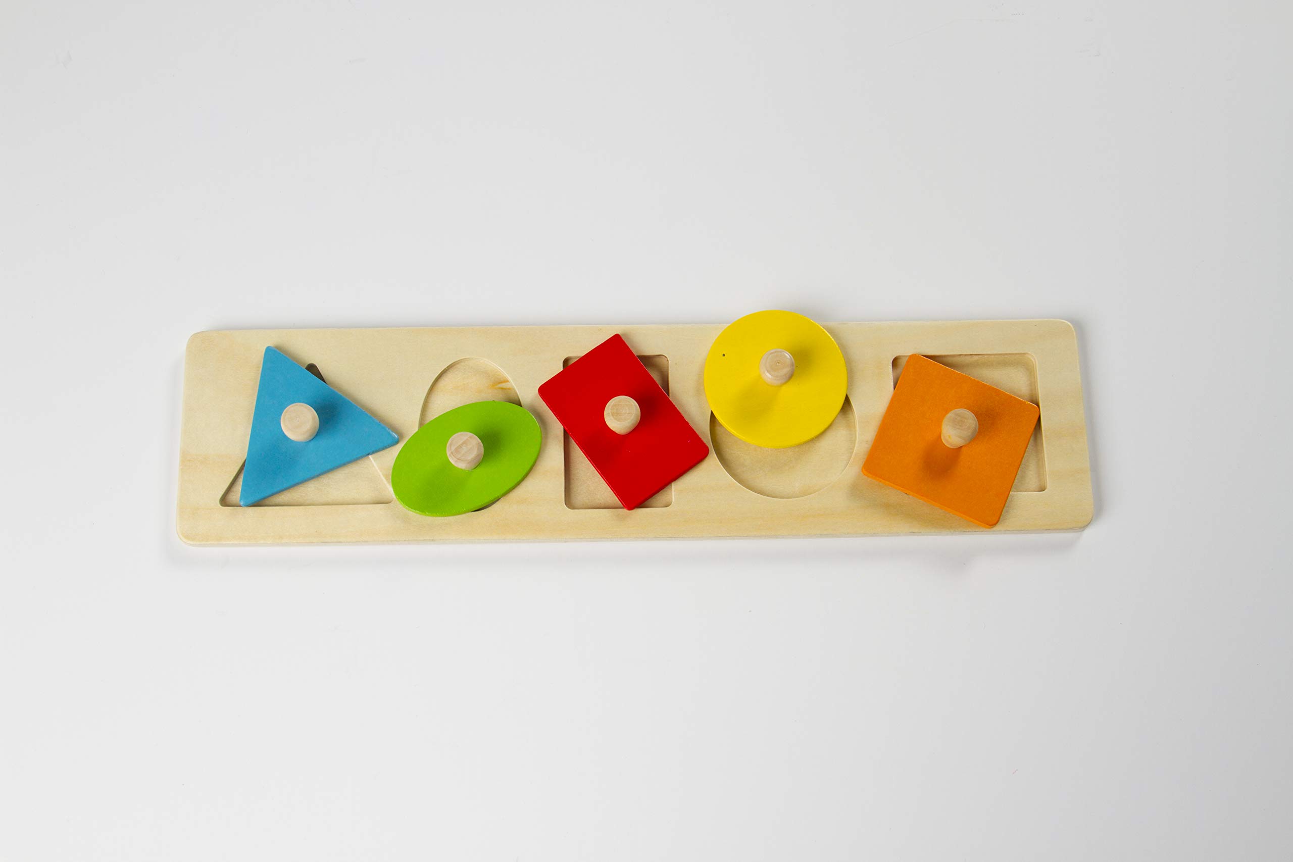 Fat Brain Toys Let's Learn Shapes! Wooden Puzzle - Classic Shape-Sorting for Preschoolers