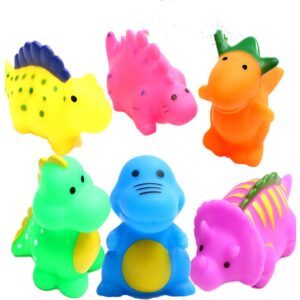 bathtub toys dinosaur baby bath toys christmas kids fun squirt toys floating bathroom toys assorted colors (6)