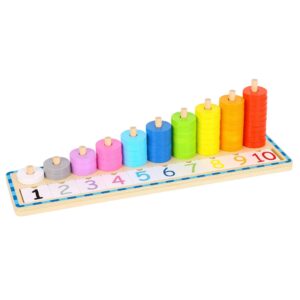 Fat Brain Toys Count and Sort Stacking Tower - Wooden Number-Learning Set, Ages 2+