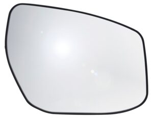 passenger side non-heated mirror glass w/backing plate, nissan sentra, altima, maxima s, 5" x 6 9/16" x 7 5/8"