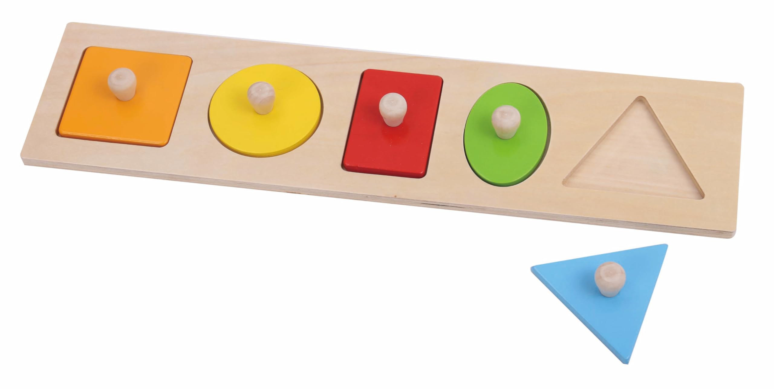 Fat Brain Toys Let's Learn Shapes! Wooden Puzzle - Classic Shape-Sorting for Preschoolers