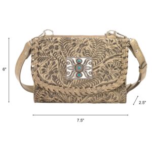 American West Women's Two Step Small Crossbody Bag Sand One Size