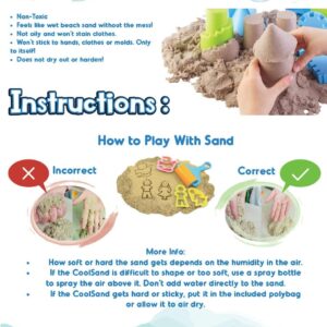 CoolSand Natural 14 oz Refill Pack - Moldable Indoor Play Sand in Resealable Bag