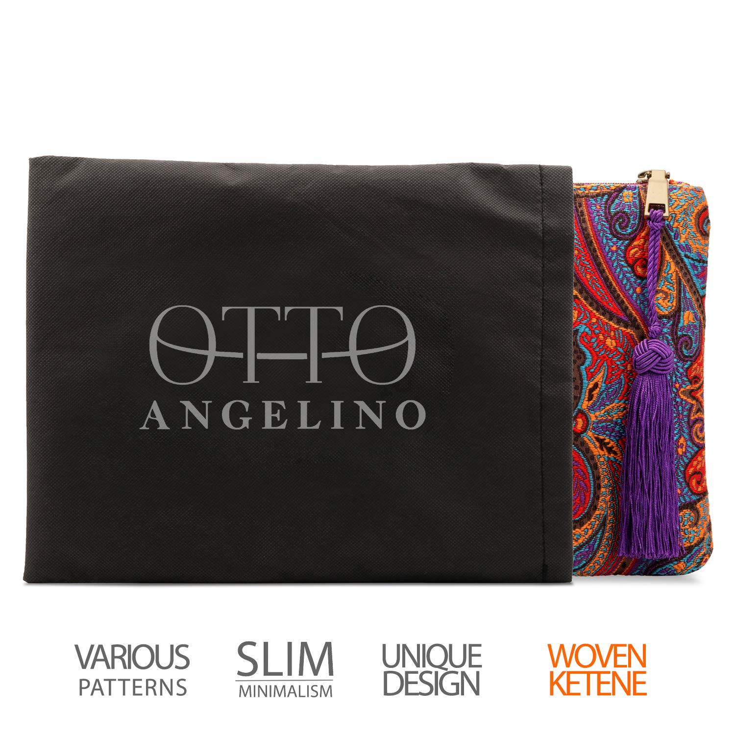 Otto Angelino Designer Women’s Bohemian & Fashion Clutch Purse - Multiple Slots Money, Cards, Smartphone - Ultra Slim