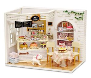 kisoy romantic and cute dollhouse miniature diy house kit creative room perfect diy gift for friends,lovers and families (cake diary)