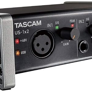 Tascam US-1x2 USB Audio/MIDI Interface with Microphone Preamps and iOS Compatibility