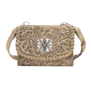 american west women's two step small crossbody bag sand one size