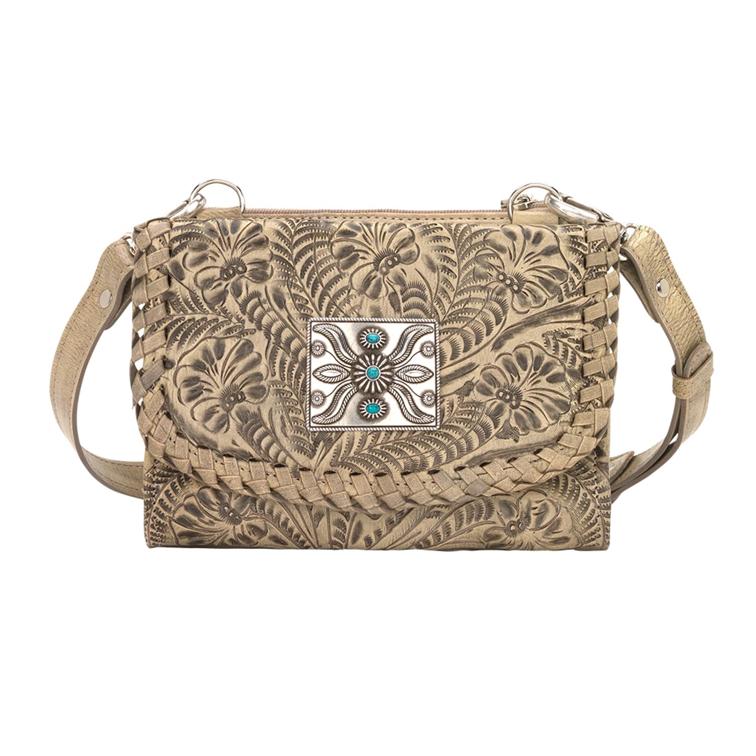 American West Women's Two Step Small Crossbody Bag Sand One Size