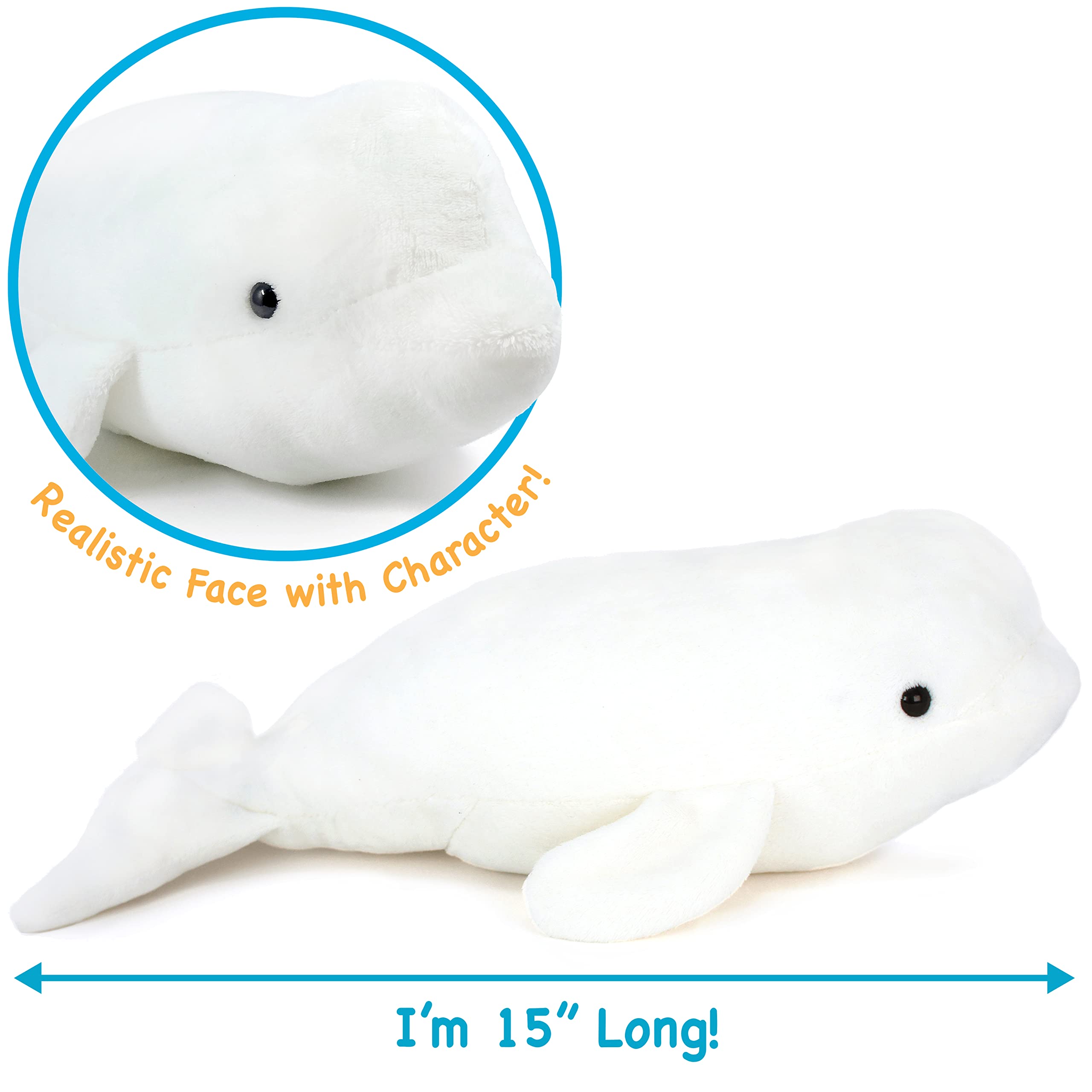 TigerHart Billiam The Beluga - 15 Inch Stuffed Animal Plush