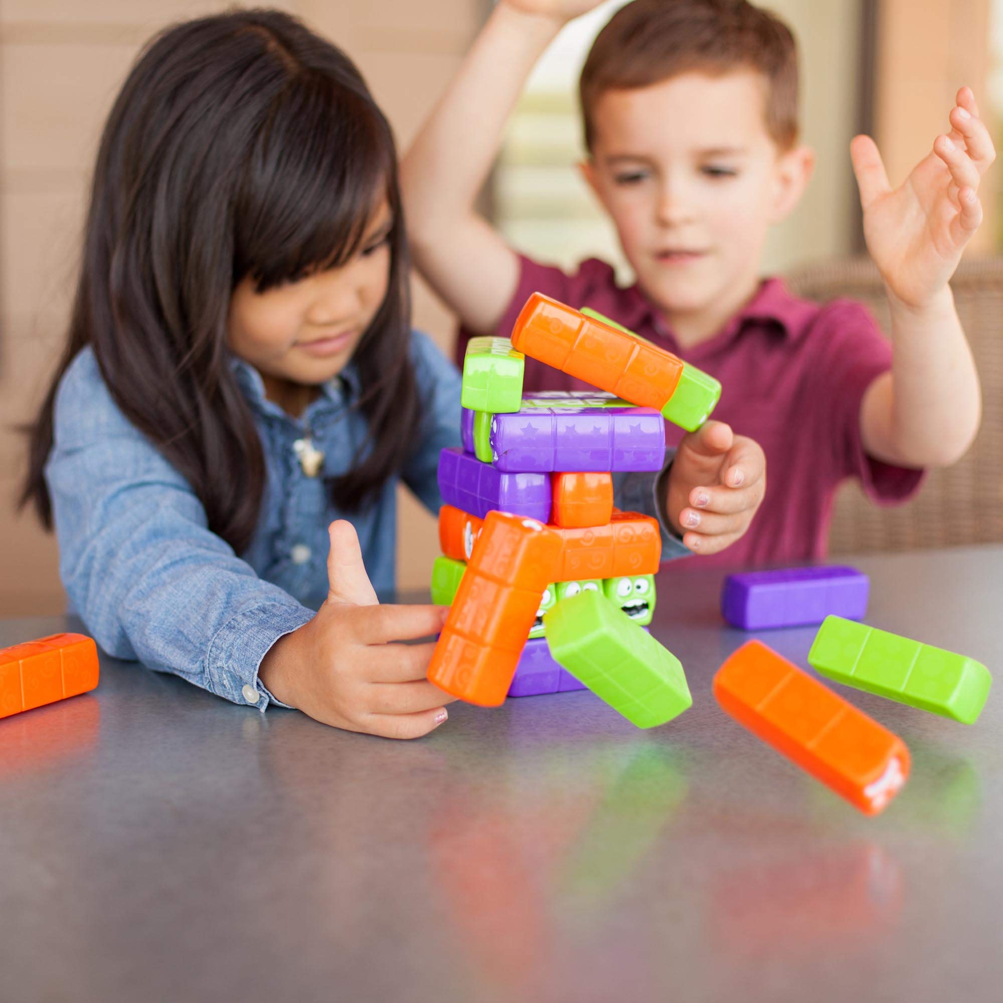 Fat Brain Toys Wobbly Worms Push 'n Pull Worm Tower