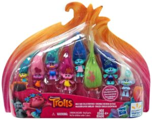 dreamworks trolls movie exclusive wild hair collection pack (8 mini trolls), 1.25 inches